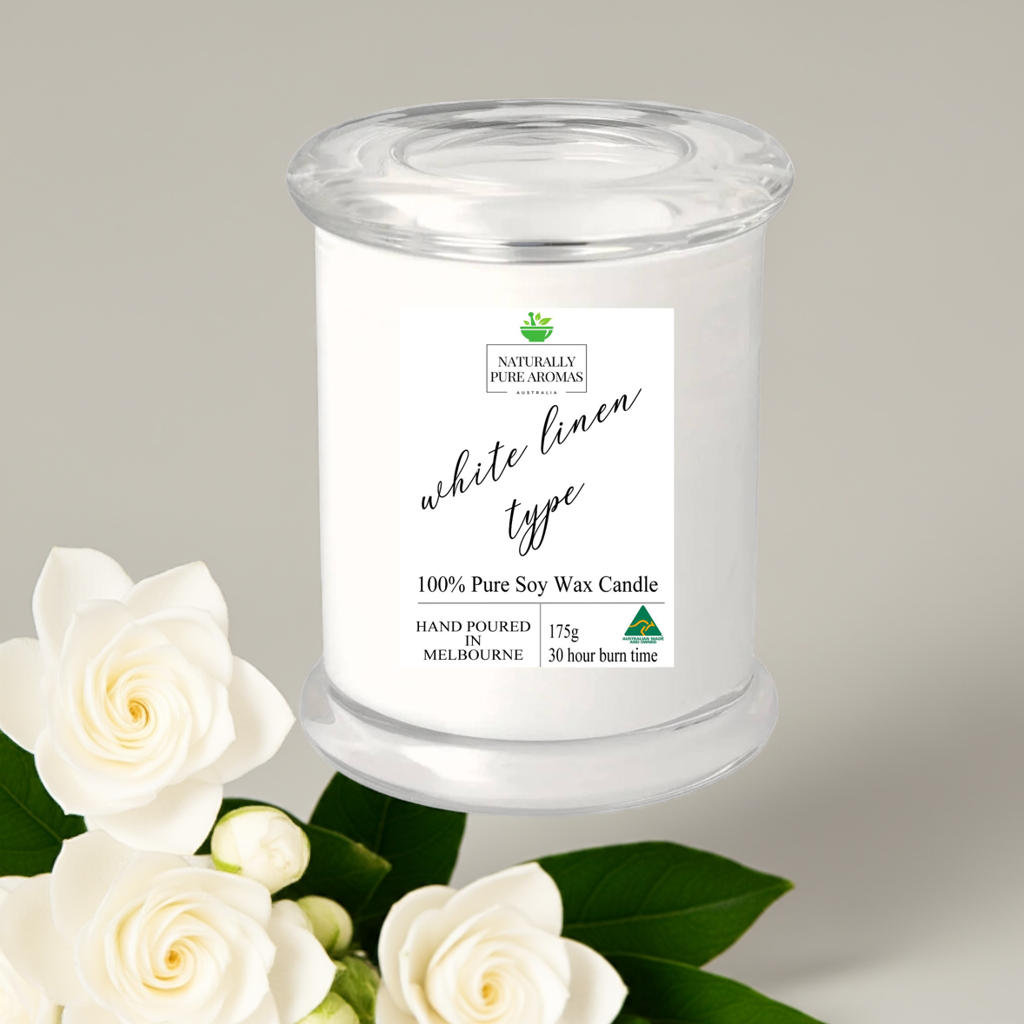 White Linen Soy Candle - Saltylicious® Bath Body and Beauty Products ...