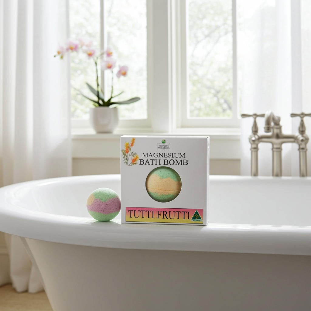 Tutti Frutti Magnesium Bath Bomb - Saltylicious® Bath Body and Beauty ...