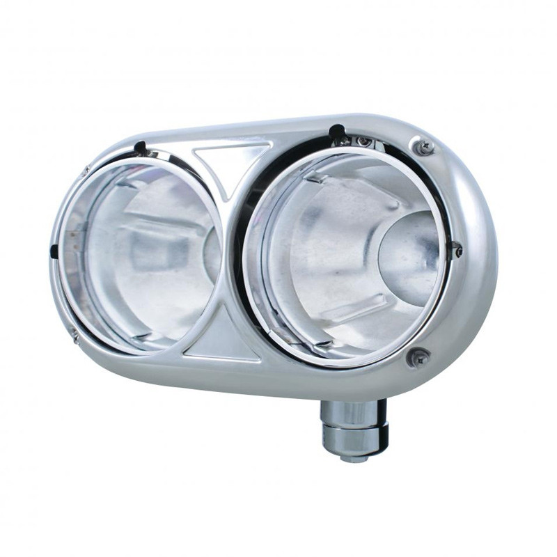 Peterbilt 379 359 Pete Style Round Headlight Set Chrome Classic ...