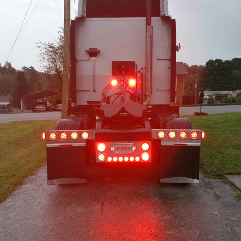 Stainless Steel Rear Center Panel With 7 LED Lights - Raney's Truck Parts