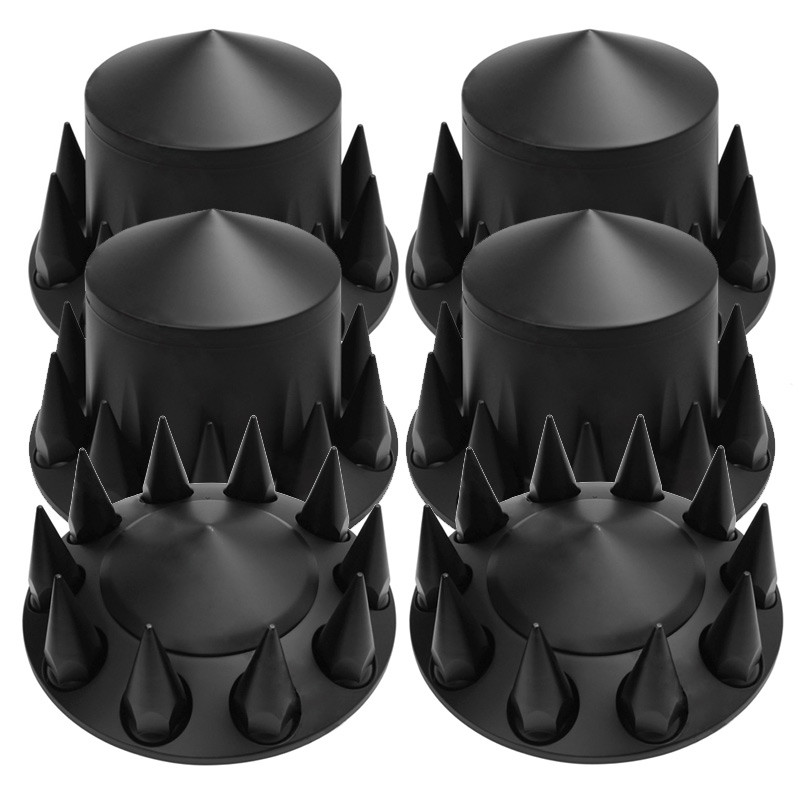 Complete Chrome Axle Cover Kit with 33mm Spiked Thread-On Lug Nut ...