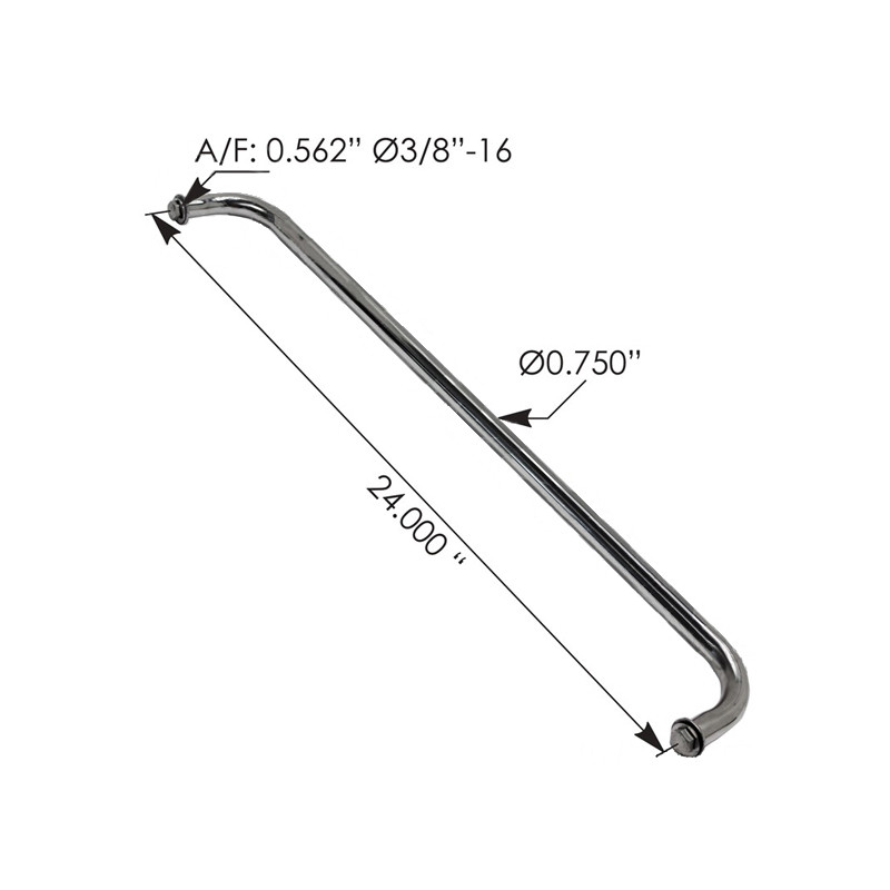 Stainless Steel Exhaust Grab Handle 48" Long By Lincoln Chrome - Raney ...
