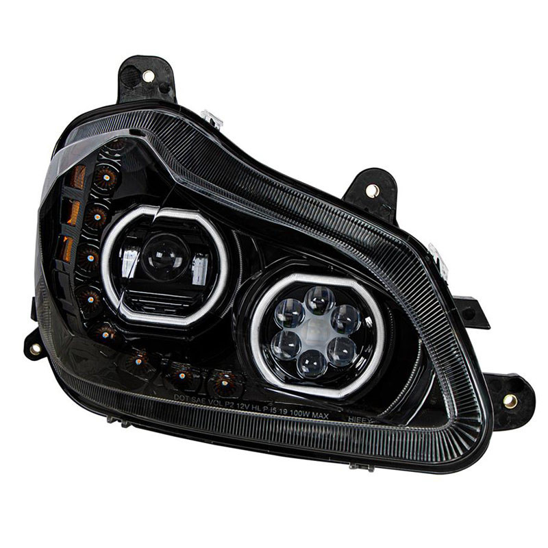 Kenworth T680 Blackout Headlight With Halo LED And Sequential Light Bar ...