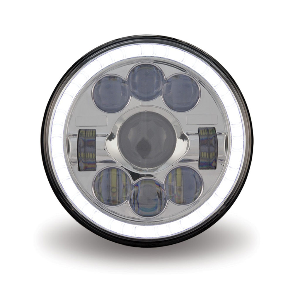 Universal 7" Round LED Projector Headlight With 4 Diodes - Raney's ...