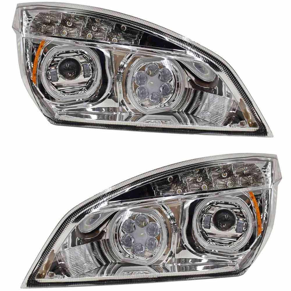 Freightliner M2 Full LED Blackout Projection Headlights With DRL Halo ...