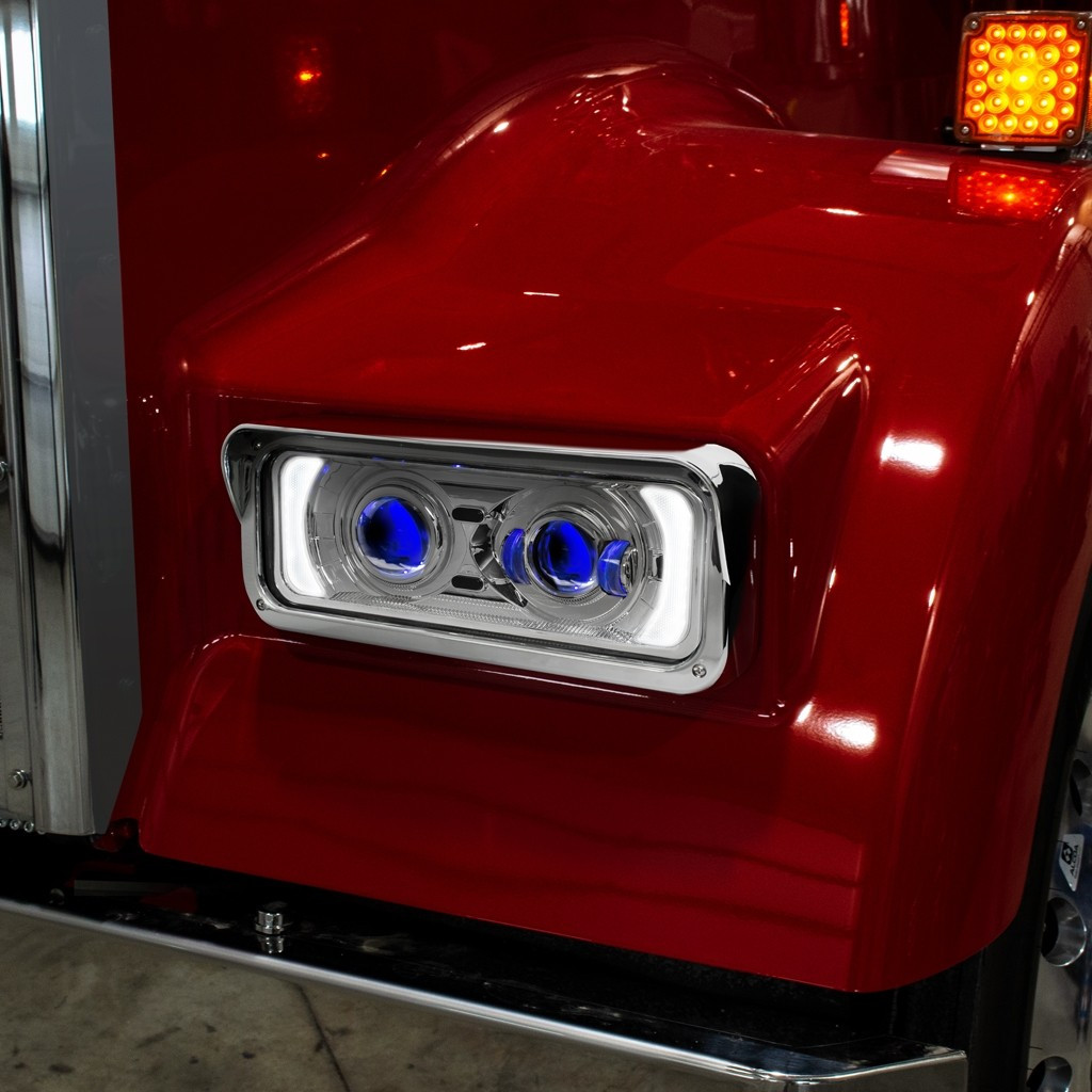 Kenworth W900 T800 T600 Chrome Projector Headlight Assembly With ...
