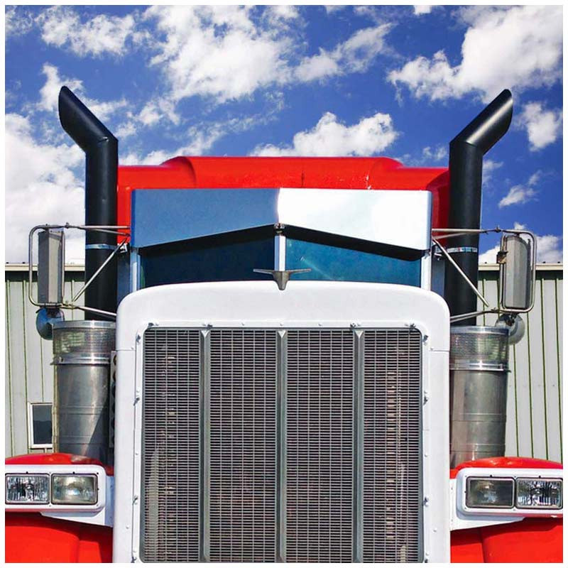 Peterbilt 12" Gangster Drop Visor By Valley Chrome - Raney's Truck Parts