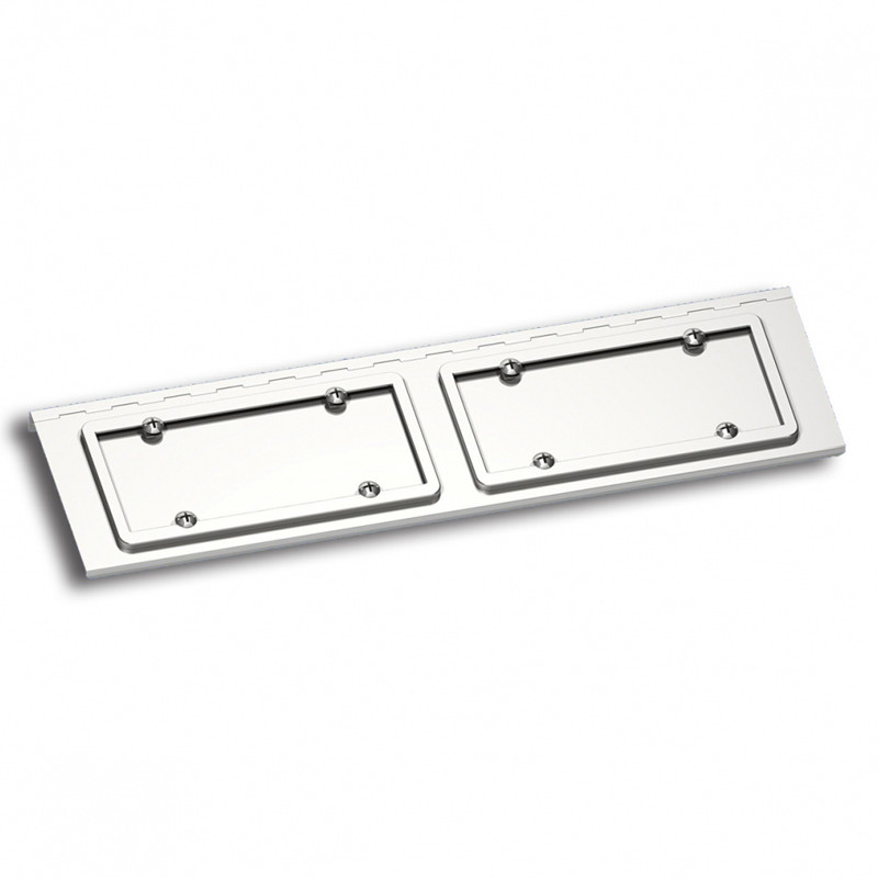 Peterbilt Stainless Steel Dual License Plate Holder - Raney's Truck Parts