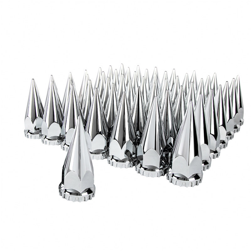 60 Pack of Chrome 33mm Super Spike Nut Covers - Raney's Truck Parts