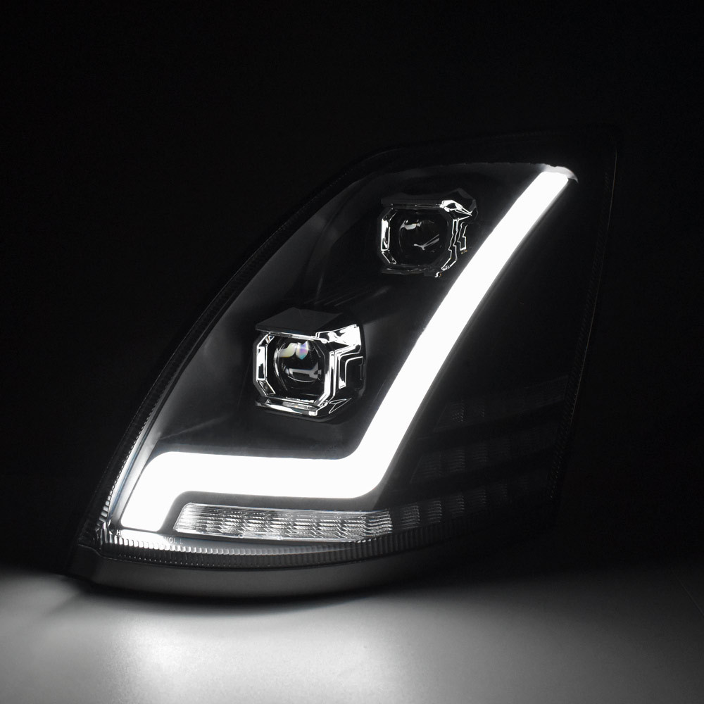 Volvo VN VNL Blackout Full LED Projector Headlight With DRL Bolt ...