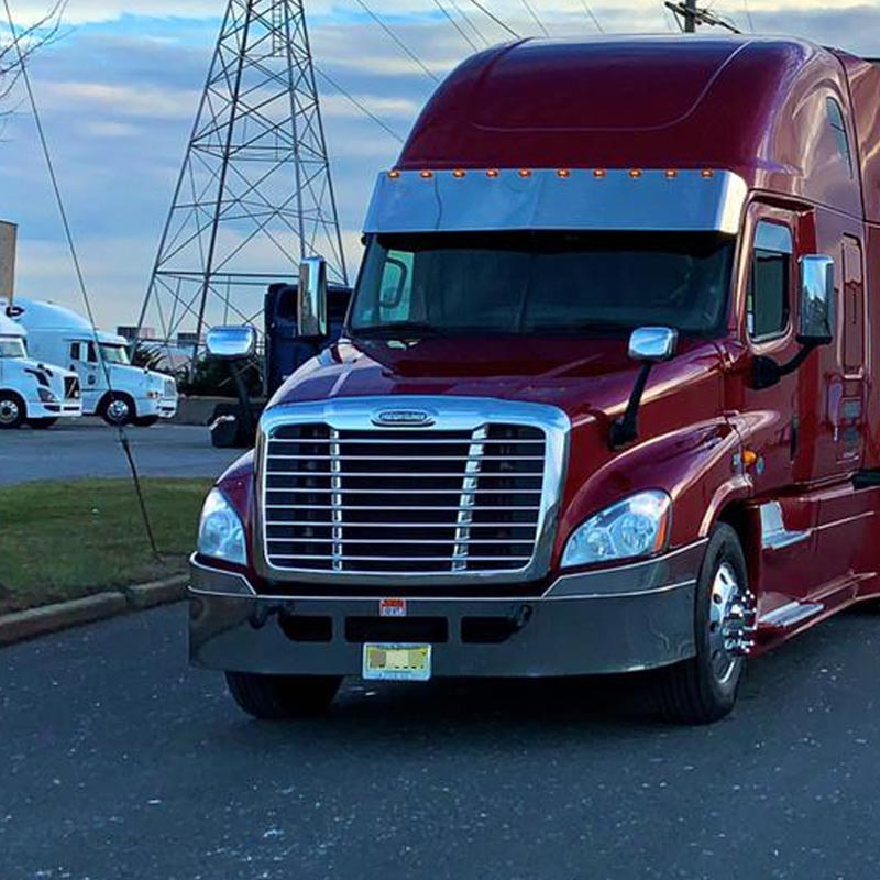 Freightliner Cascadia White Vinyl Belmor Winterfront With Cascadia Logo ...