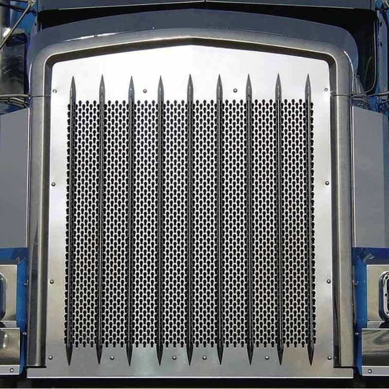 Kenworth W900L Angled Louvered Grill With 16 Bars - Raney's Truck Parts