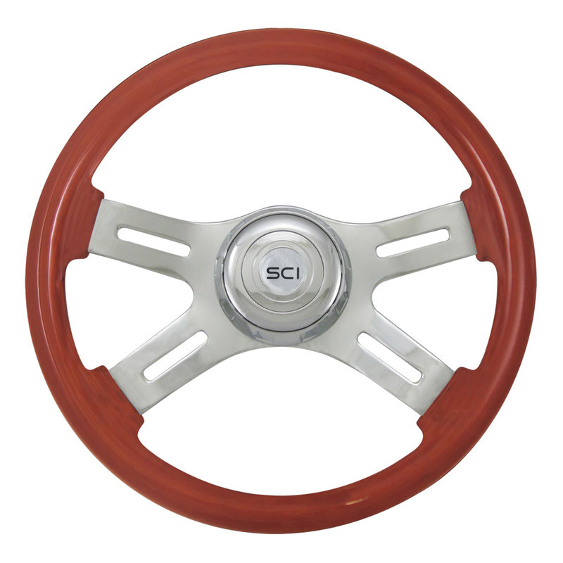 18" 4-Spoke Mahogany Steering Wheel