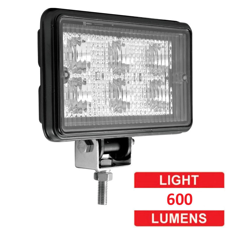 7" Half Moon Surface Mount Flood Beam LED Work Lamp With Amber Strobe ...