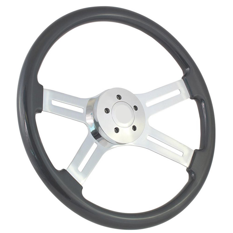 18" Steering Wheel With Chrome Dual Classic Spokes And Dark Wood Finish ...