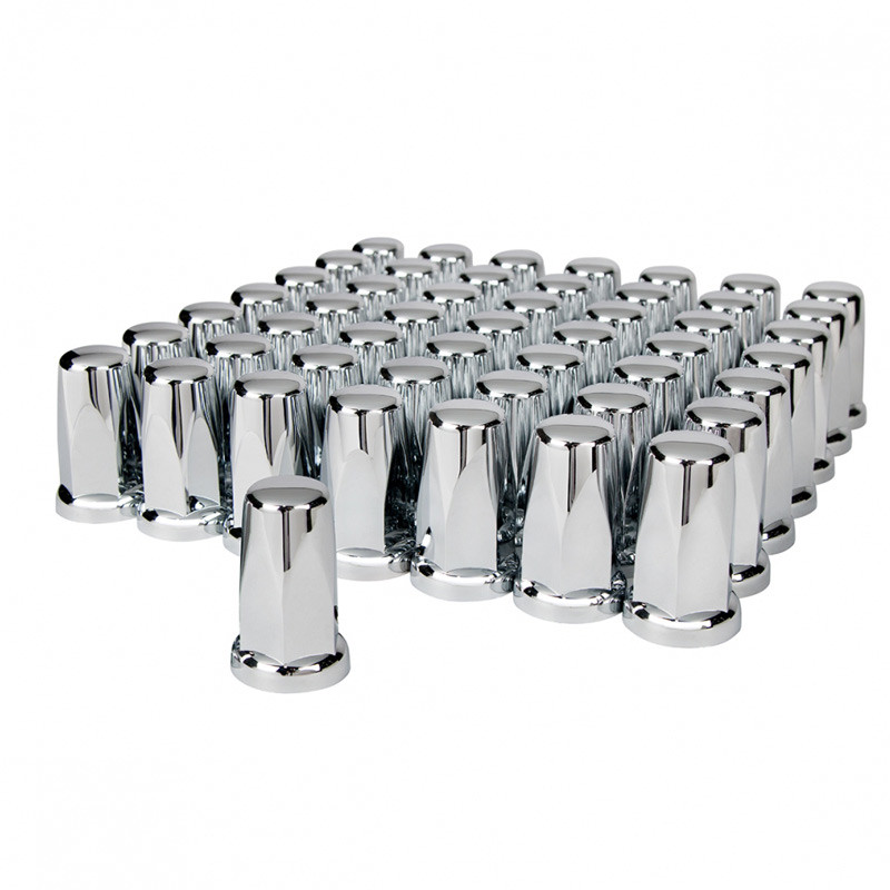 60 Pack of Chrome Plastic 33mm Push-On Bullet Nut Covers With Flange ...