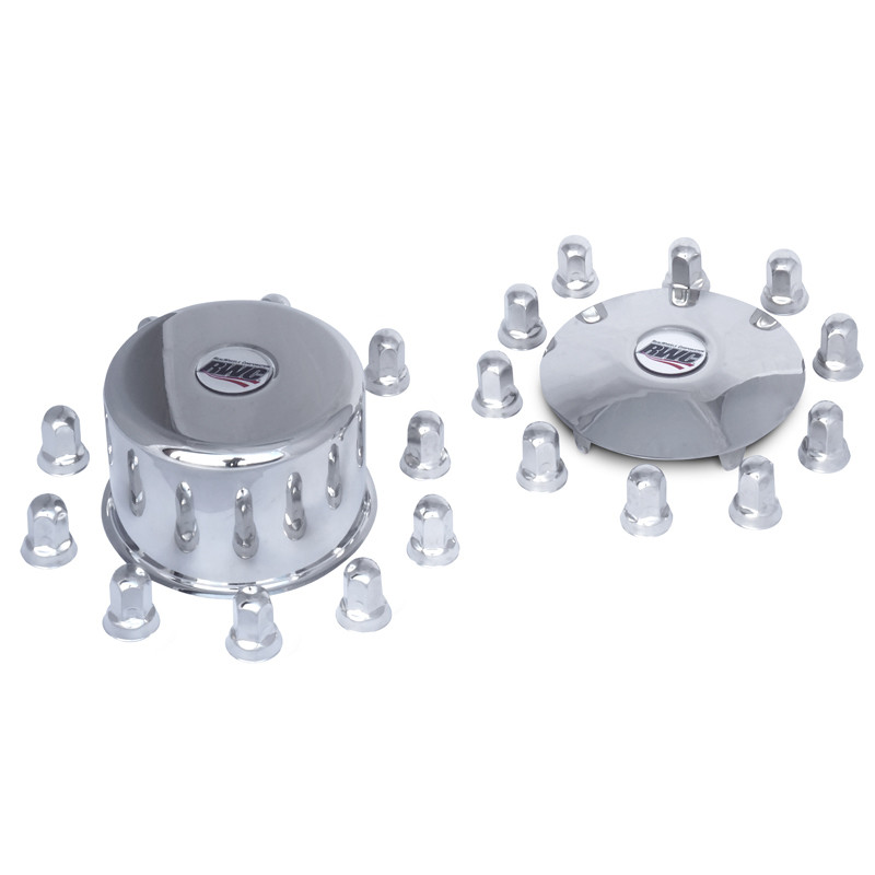 Ford F550 F450 Lug Nut Covers & 19.5" Center Cap Wheel Hub Covers ...