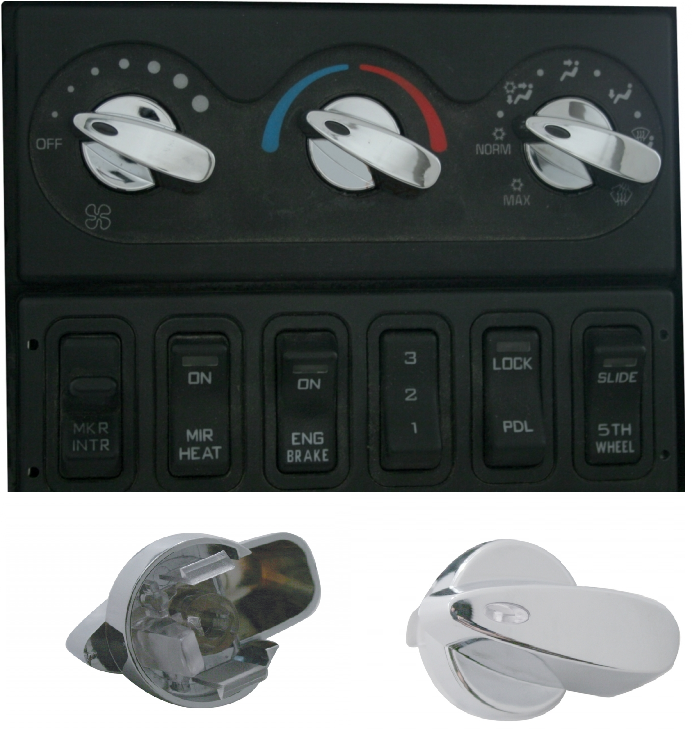 International 2005 and Newer Chrome AC Control Knob - Raney's Truck Parts
