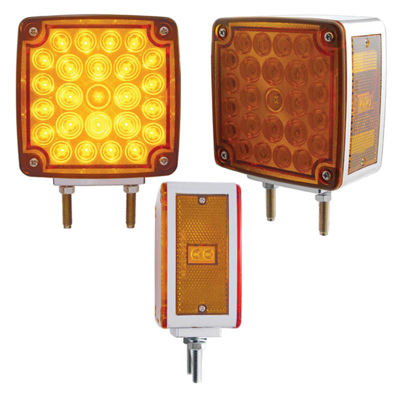 Amber Red 38 LED Square Double Face Fender Light With Reflector - Raney ...
