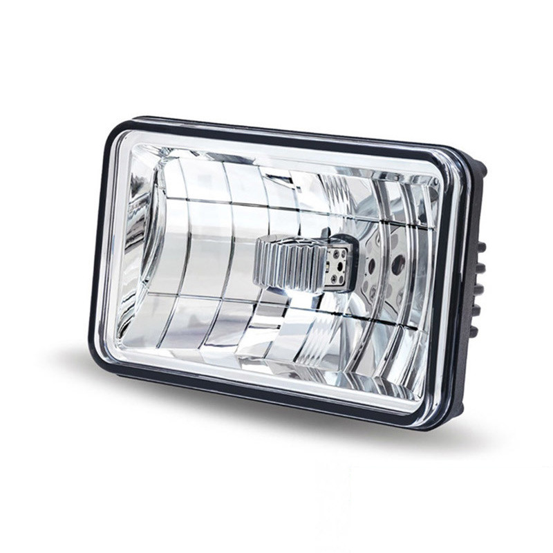 4" x 6" Full LED High & Low Beam Rectangular Headlight With Halo Ring ...