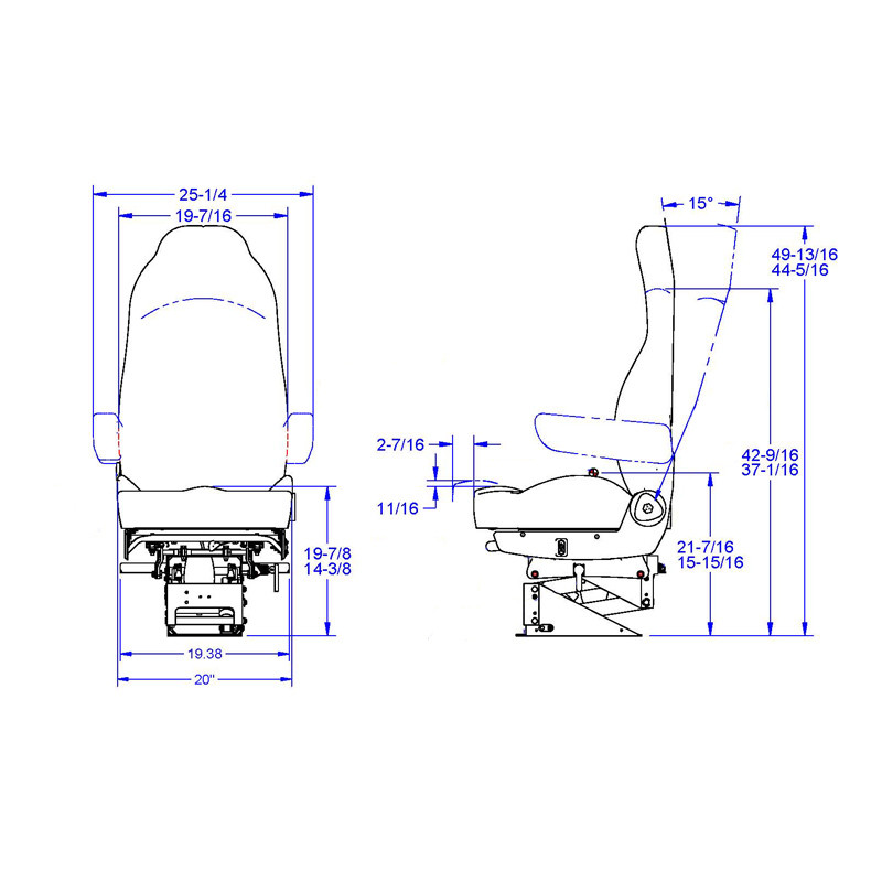 Heritage Silver Highback Truck Seat