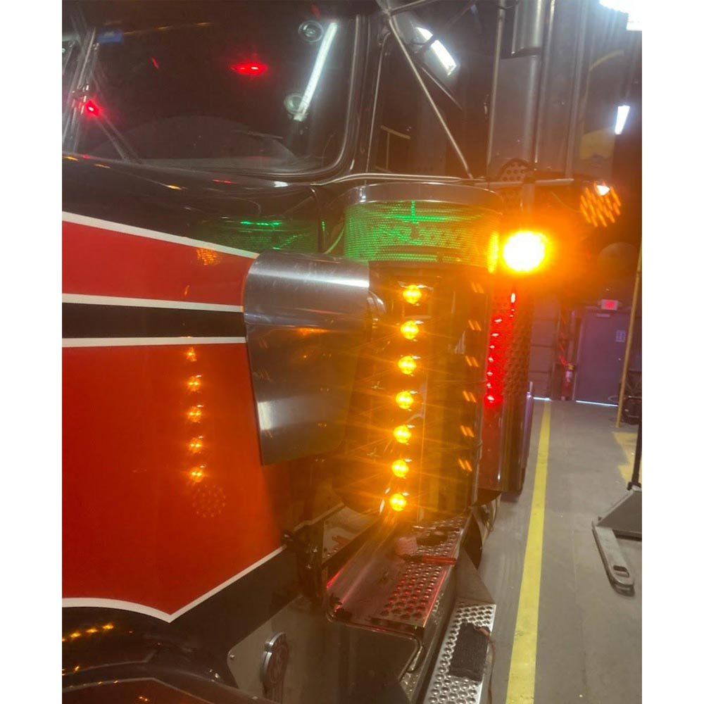 Kenworth 15" Front Air Cleaner Light Bar With P3 LEDs Stainless Steel ...