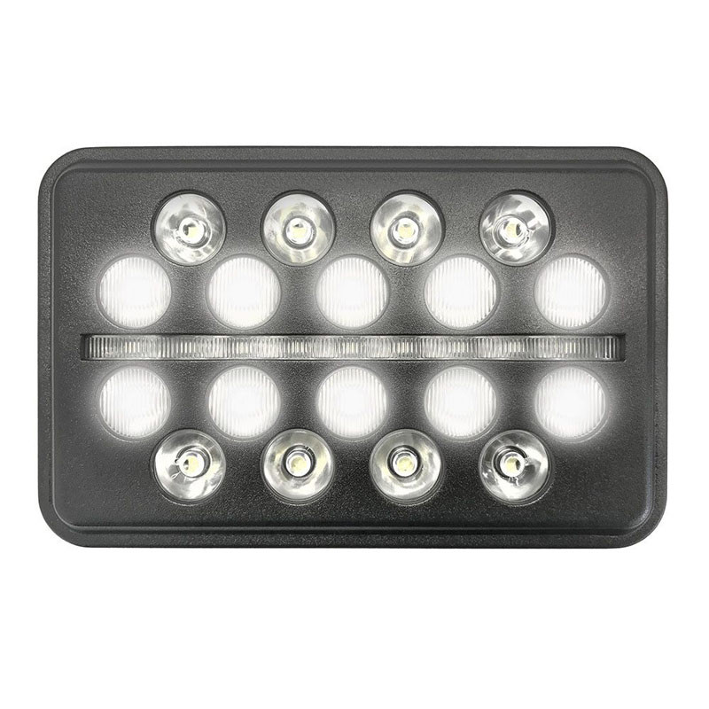 Rectangular Headlights LED 165mm Crystal 4" x 6" - Raney's Truck Parts