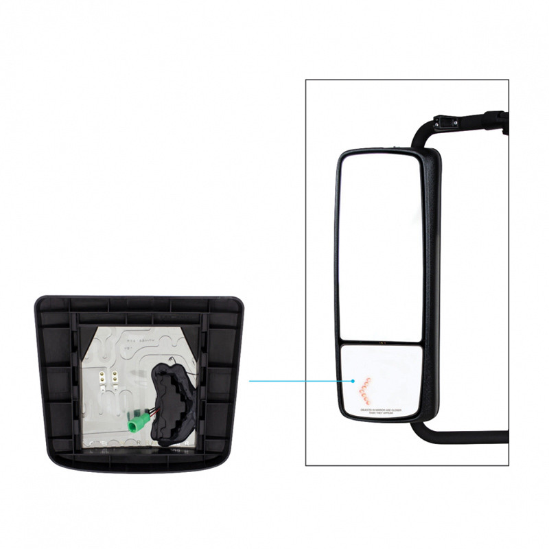 Volvo VNL Heated Auxiliary Convex Mirror With LED Turn Signal 85108729 ...