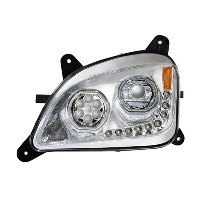 Kenworth T680 Blackout Headlight With Halo LED And Sequential Light Bar ...