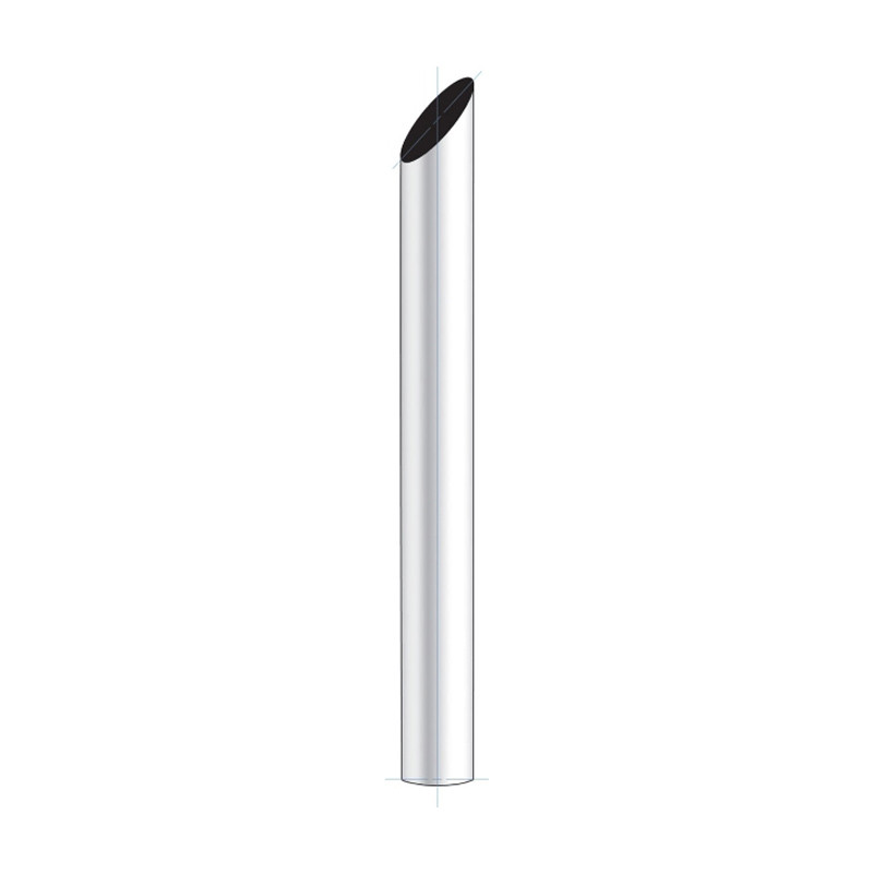 Chrome Exhaust Stack Curved Style 6" OD Plain Bottom - Raney's Truck Parts