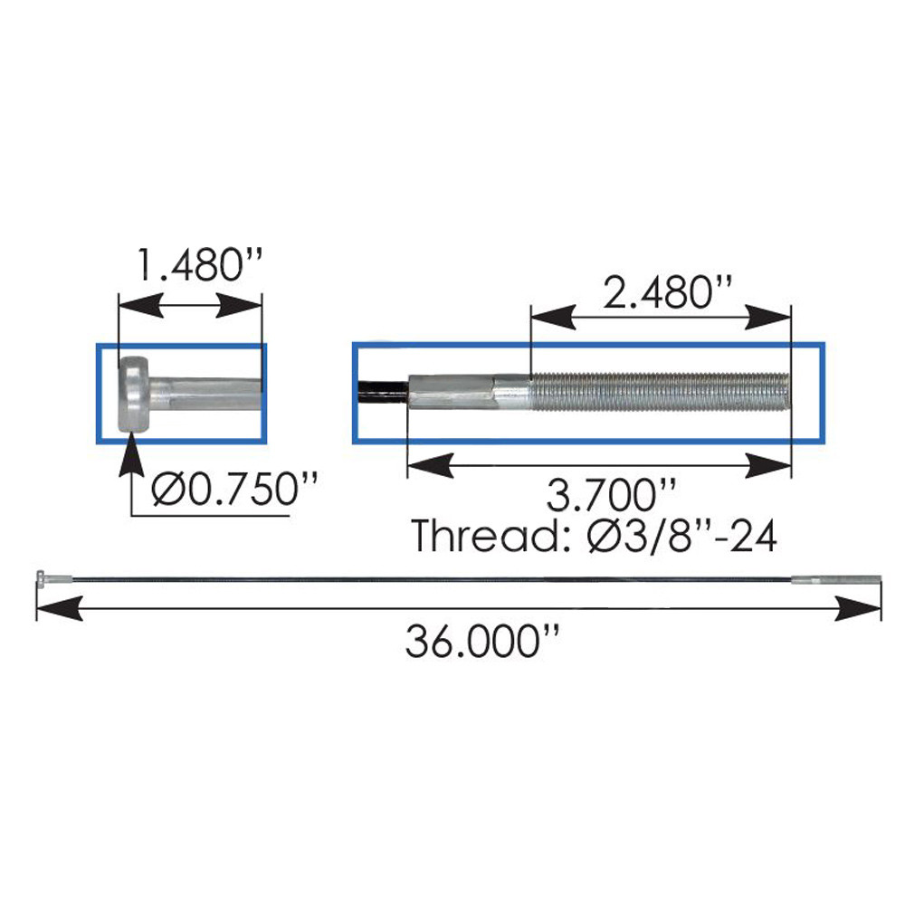 Freightliner Air Tank Mounting Cable 12-19593-004 - Raney's Truck Parts