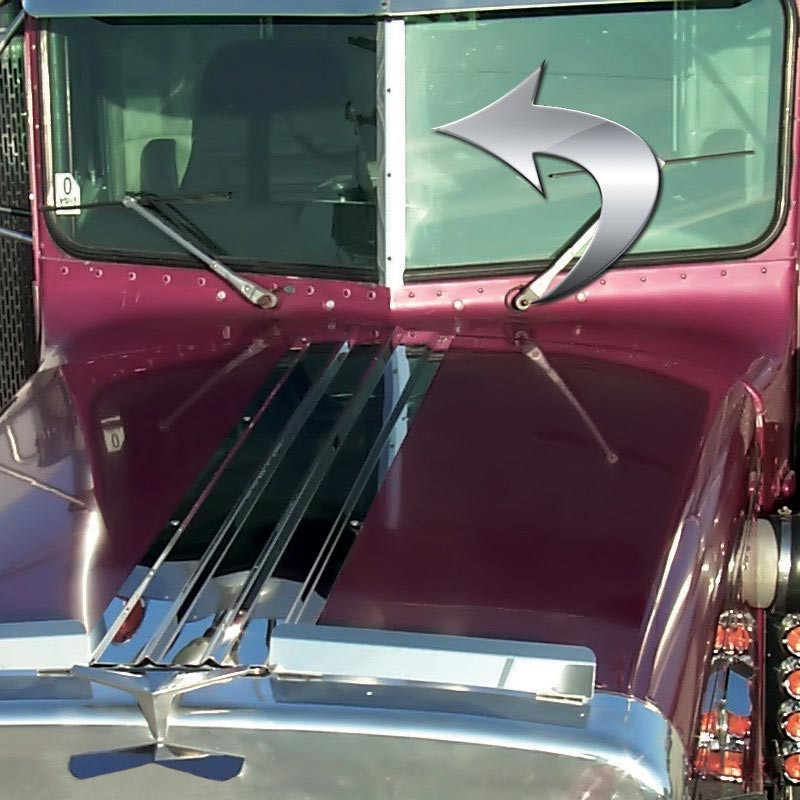 Peterbilt All Models Extra Wide Angled Windshield Trim By RoadWorks ...