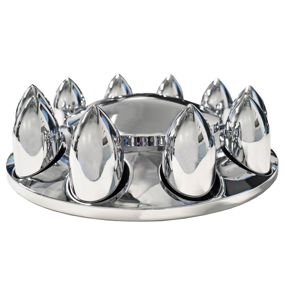 Chrome Front Hub Cover With Pointed Removable Hubcap - Raney's Truck Parts