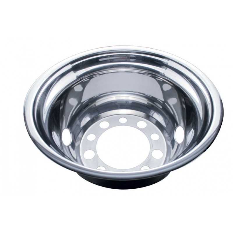 Stainless Steel Rear Baby Moon Hub Cover - Raney's Truck Parts