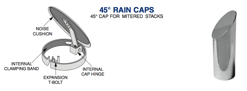 Exhaust Rain Caps, Chrome Rain Caps, Truck Exhaust Rain Caps