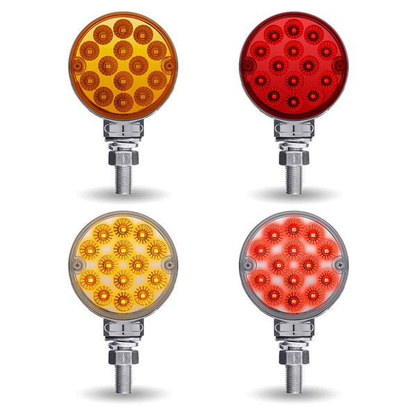 3" Mini Round Dual Revolution Single Post LED Marker & Turn Signal ...