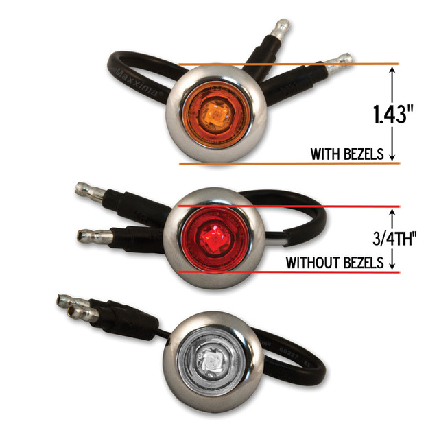 Mini Button 3/4" LED Marker Light With Grommet - Raney's Truck Parts