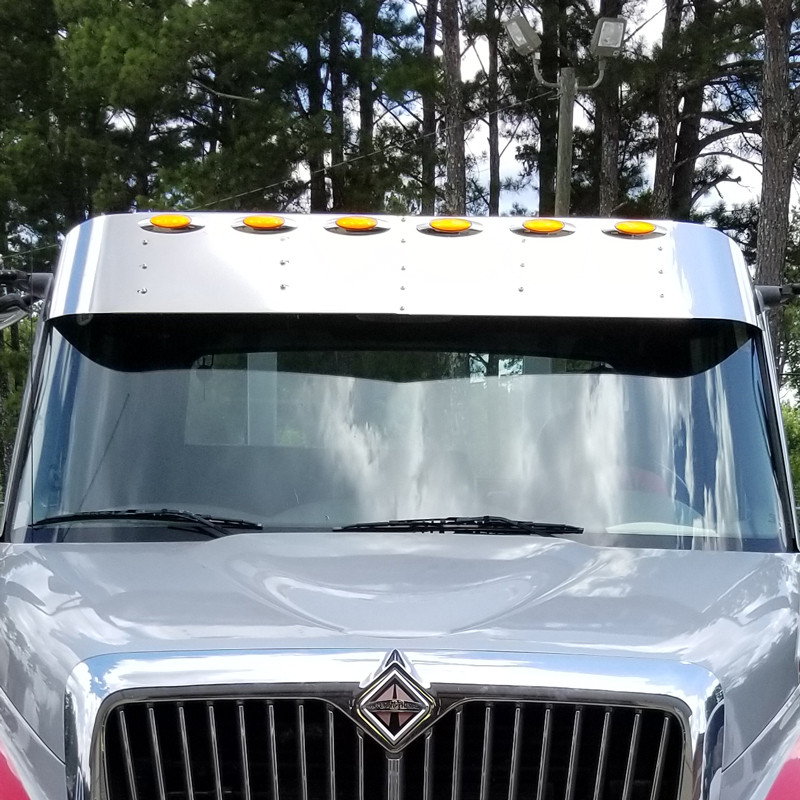 International Prostar Lonestar LT 12.5" Drop Visor With 3/4" Amber LEDs ...