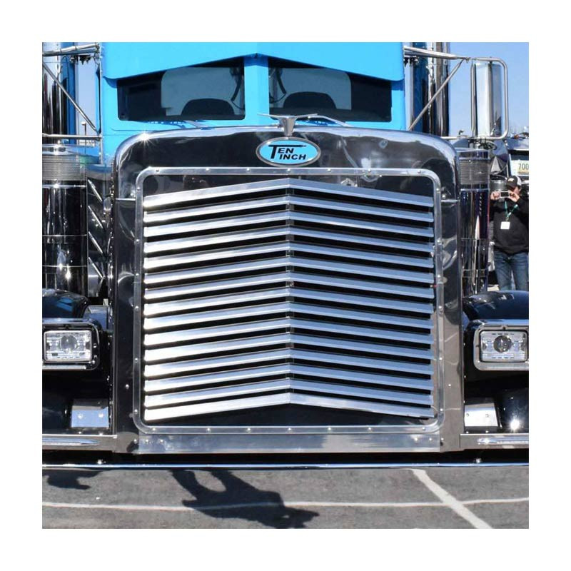Peterbilt 379 Extended Hood Stainless Steel Grill With Cut Outs - Raney ...