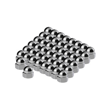 50 Pack Of Chrome Die-Cast 11/16" X 7/8" Acorn Nut Covers - Raney's ...