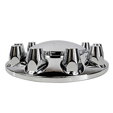 Chrome Front Axle Wheel Cover With Removable Hubcap & Lug Nut Covers