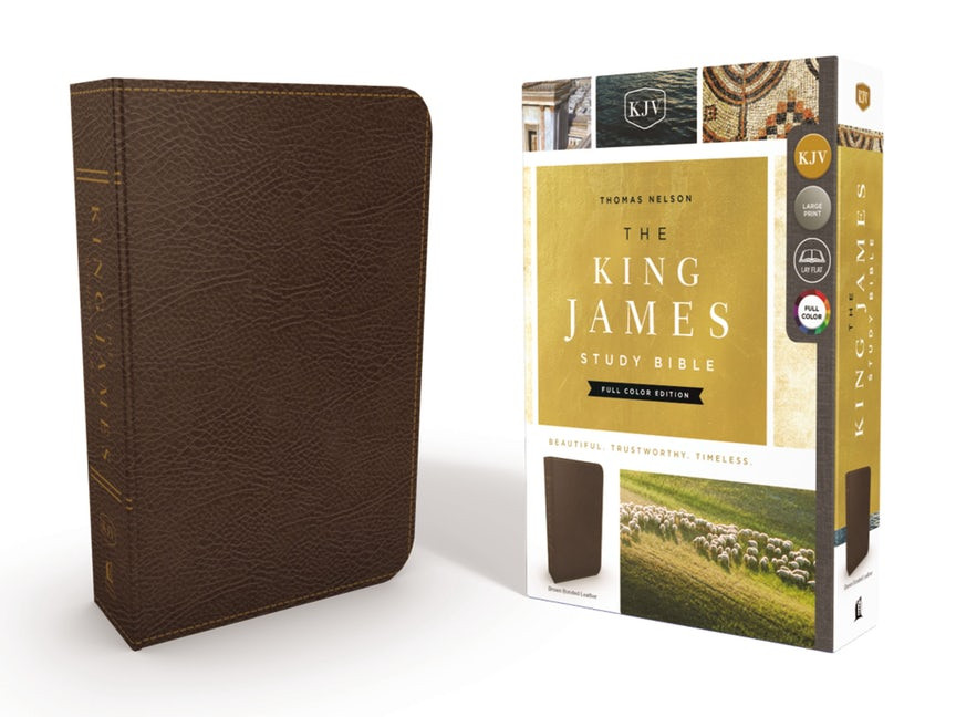 Bible KJV Study Full Color Ed - Brown Bonded Leather (9780718079758)