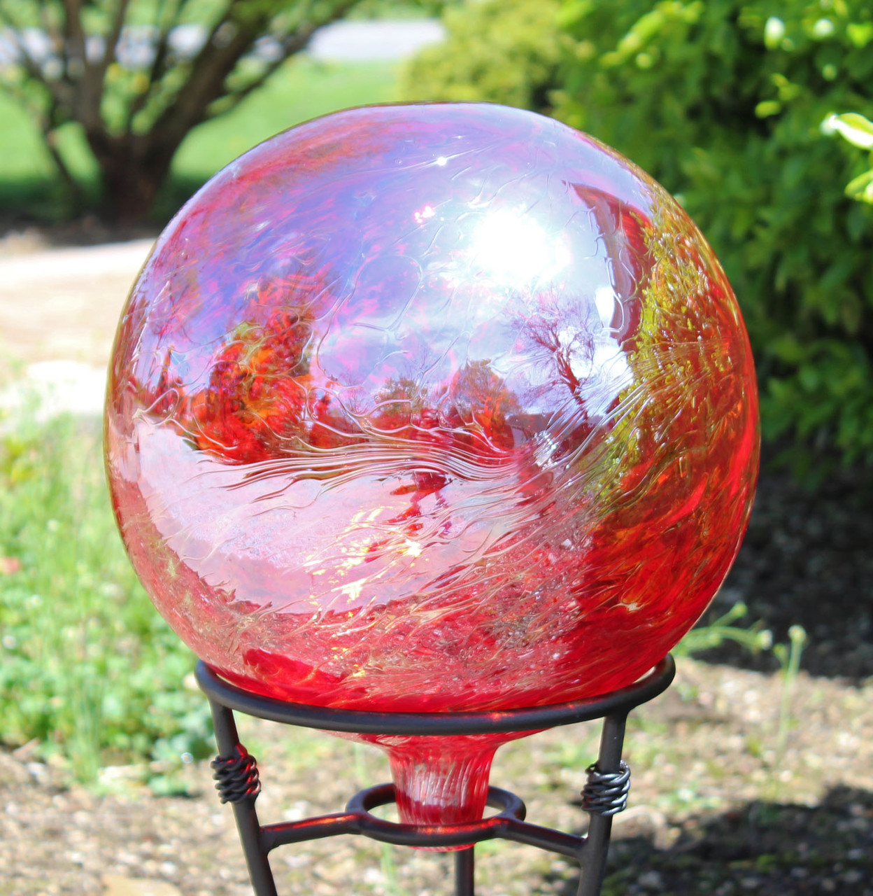 Glass Gazing Ball "Garnet Red" 12 Inch - WitchBalls.com