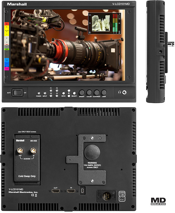 Marshall V-LCD101MD-3G 10" MD Producers monitor with HDMI and 3GSDI ...