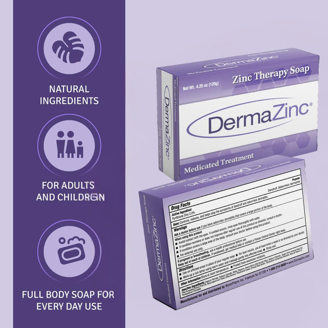 Zinc Soap Bar with 2% Zinc Pyrithione for Skin | DermaZinc®