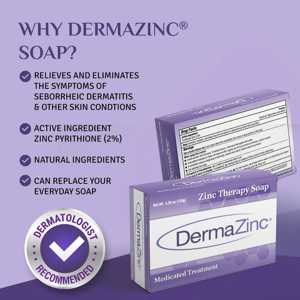 Zinc Soap Bar with 2% Zinc Pyrithione for Skin | DermaZinc®