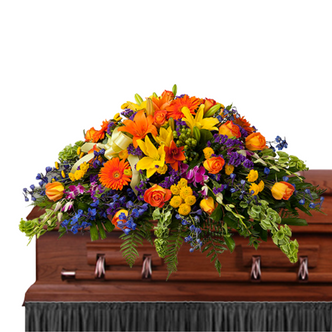 Colorful Goodbye Casket Spray - Angie's Floral Designs