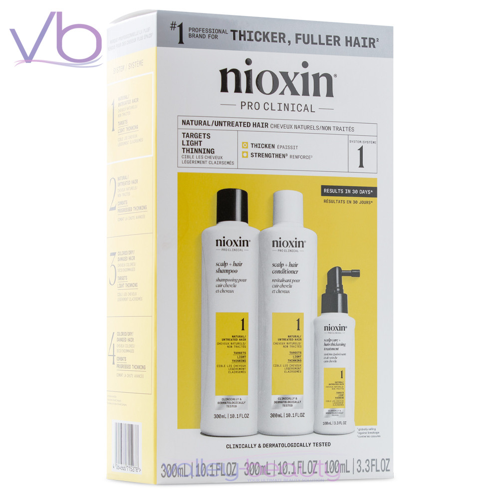 Nioxin Sytem 1 Hair Care Kit | Treatment for Natural Hair with Light ...