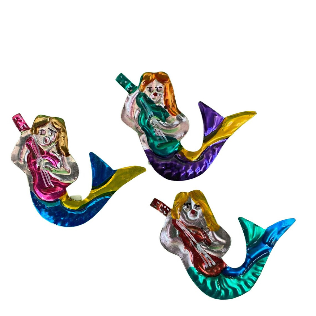 Hand Cut Oaxacan Tin Folk Art, Musical Mermaids, Nautical Mexican Folk ...