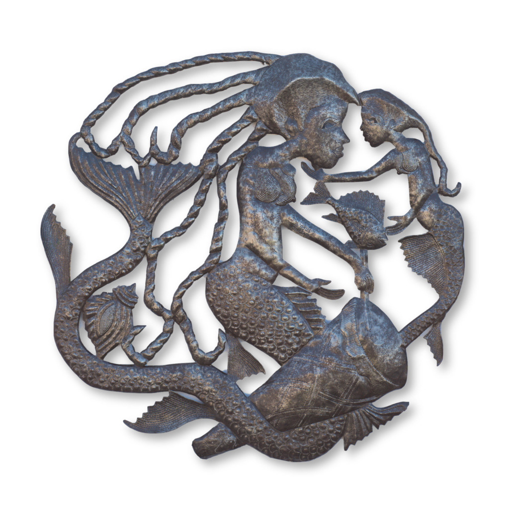 Haitian Mystical Creature Decor, Mermaid with the Drums, Fair Trade ...